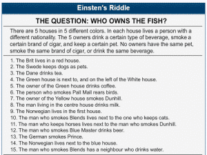 Einstein'ın Bulmacası Olarak Ünlenen Soruyu Çözebilecek misiniz?